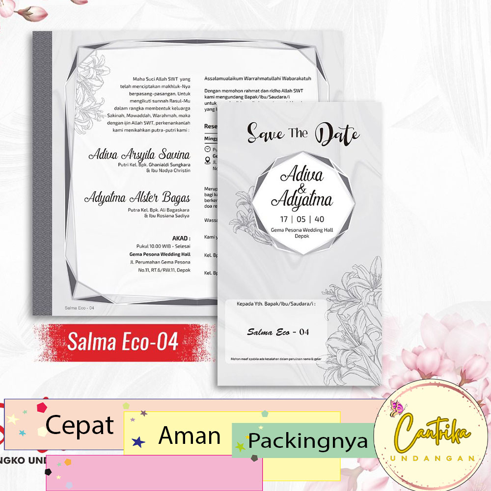 Jual Blangko Undangan Pernikahan Salma ECO 4 atau kertas undangan kosong belum ada teks Harga ...
