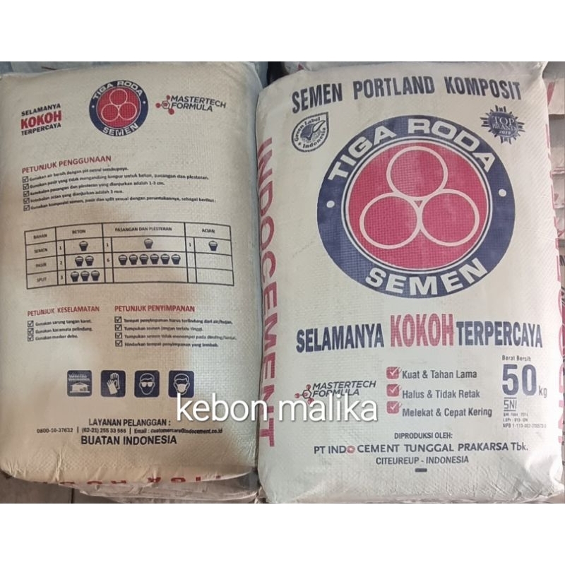 Jual Semen pcc abu Tiga Roda 50 kg | Shopee Indonesia