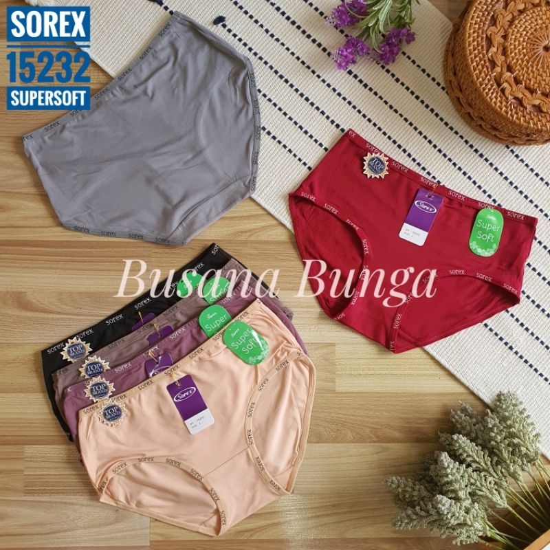 Jual Sorex (3pc, 6pc, 12pc) CD/Celana Dalam Wanita Sorex 15232 Supersoft Casual Style | Shopee ...