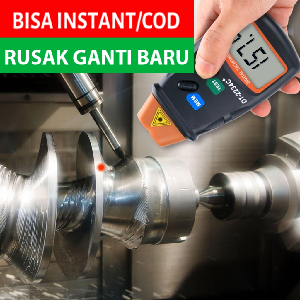 Jual (BISA INSTANT/COD) Tachometer Digital Laser LCD Takometer RPM Alat ...