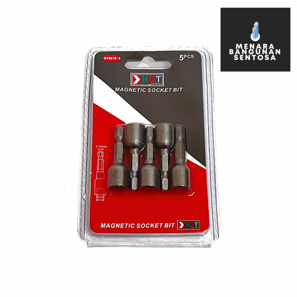 Jual Magnetic Socket Bit Nut HDT 8x42 / Mata Kunci Bor Baut Roofing Set ...