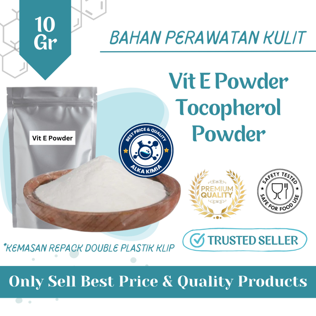 Jual Original 10Gr Vit E Powder Tocopherol Powder Alpha Tocopherol ...