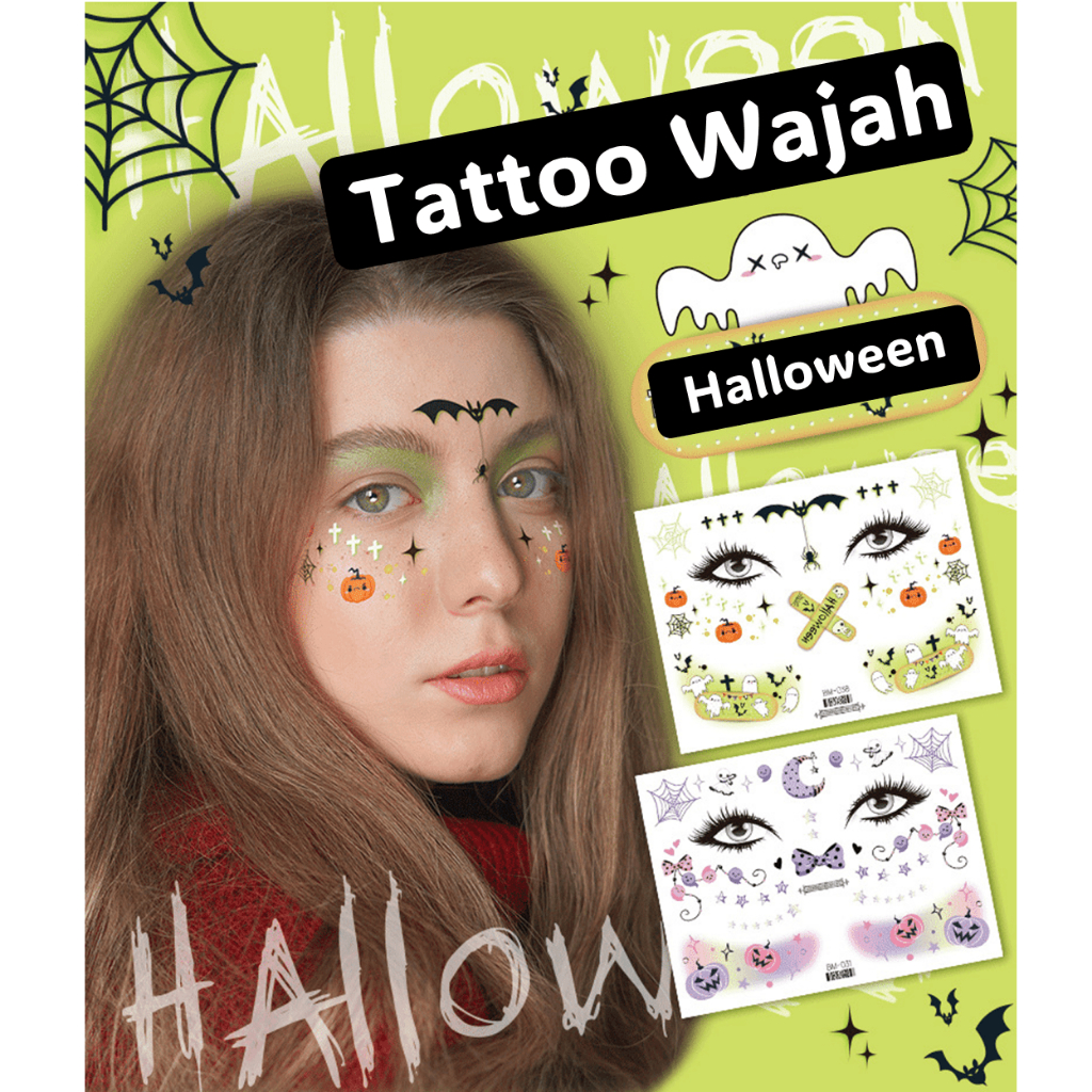 Jual [ Halloween BM ] Tato Wajah Sticker Muka / Stiker Wajah Halloween ...