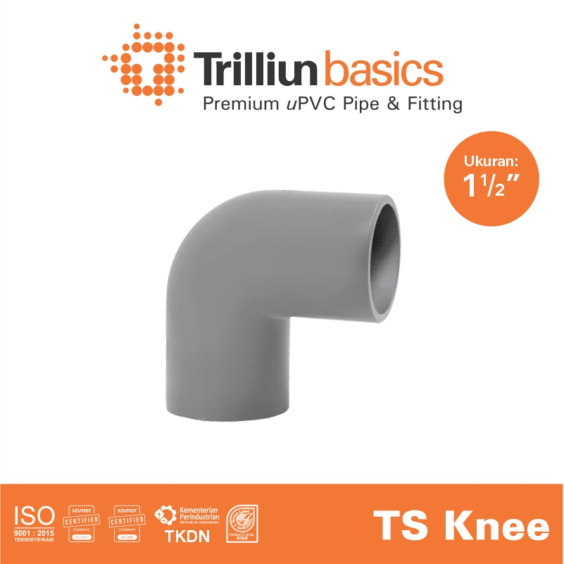 Jual Fitting Pipa uPVC Trilliunbasics TS Knee 1 1/2" Inch | Shopee ...