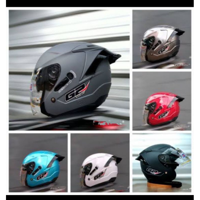 Jual HELM G2 OPTIMAX PAKET GANTENG DOUBLE VISOR | HELM HALF FACE ...