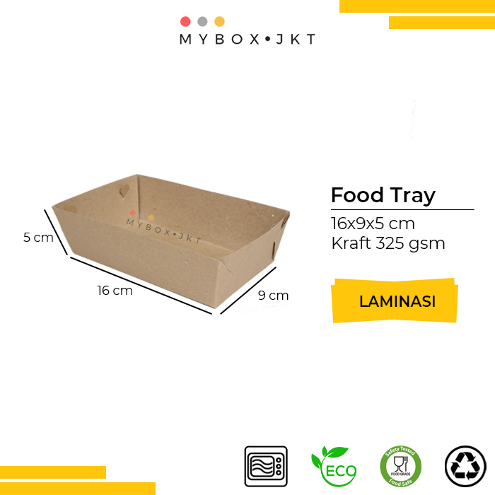 Jual Food Paper Tray Lunch Box Tray Kotak Kentang Nasi Kraft 16x9x5 ...