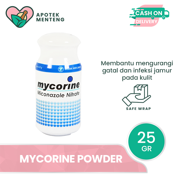 Jual Mycorine Powder 25 Gr - Bedak Gatal Jamur, Panu, Kurap, Kutu Air ...