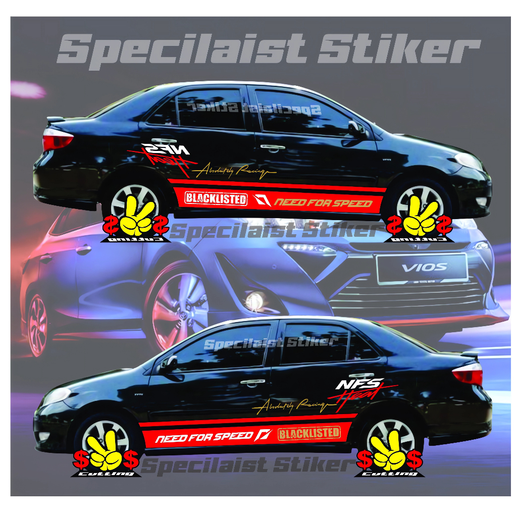 Jual Stiker Mobil Toyota Vios Model List Simple | Shopee Indonesia