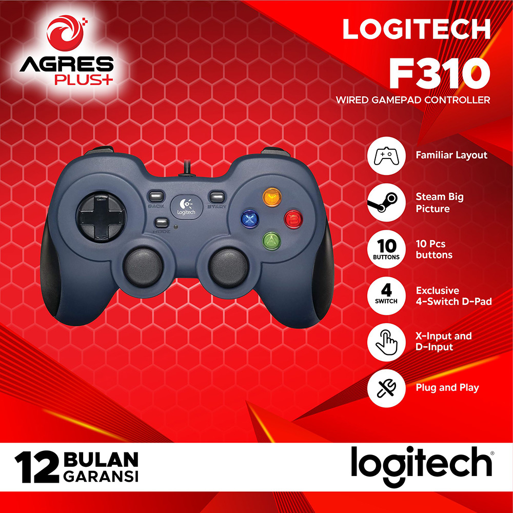 Jual LOGITECH Joystik F310 Gamepad Wired untuk PC dan Android TV AGP ...