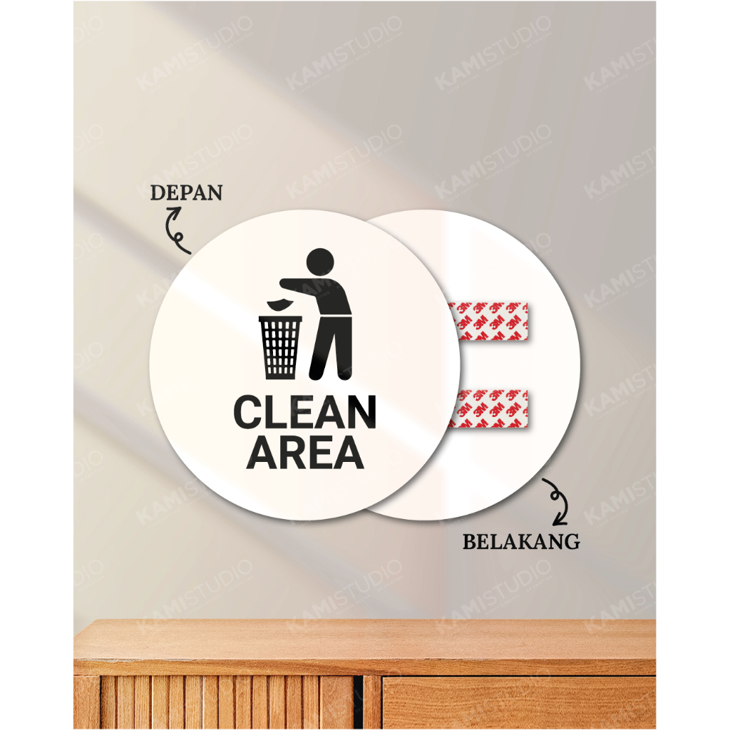 Jual TULISAN CLEAN AREA 20X20 CM / SIGN TEMPEL CLEAN AREA / TEMPELAN ...
