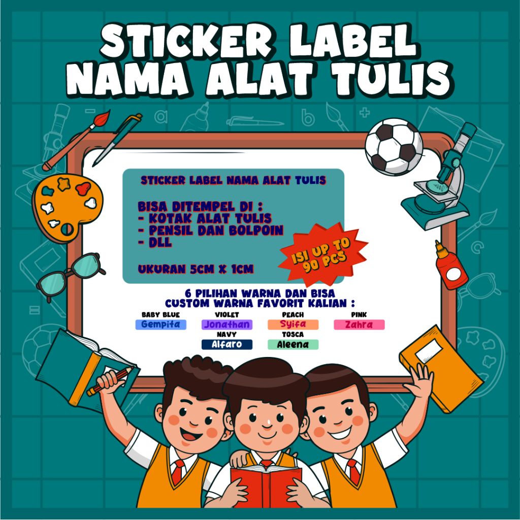 Jual STICKER LABEL NAMA UNTUK ALAT TULIS | Shopee Indonesia