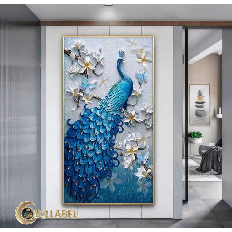 Jual Lukisan Porcelain Diamond Painting Peacock Lukisan Merak dengan ...