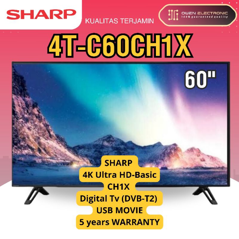 Jual SHARP 4T-C60CH1X 4K HDR 60 INCH 60CH1X | SHARP 4T C60CH1X 60 4K ...