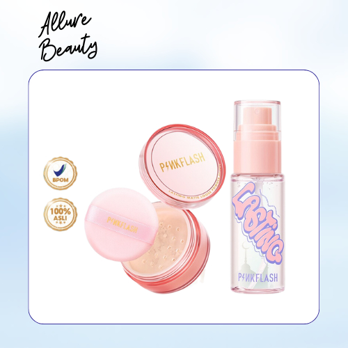 Jual PINKFLASH Oil Controller Loose Setting Powder Bedak + Hydrating ...