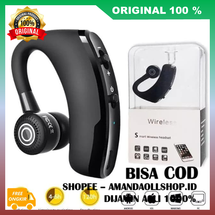 Jual V9 Bluetooth Earphone Headset Bluetooth Wireless Stereo Earphone Bluetooth 100% ASLI ...