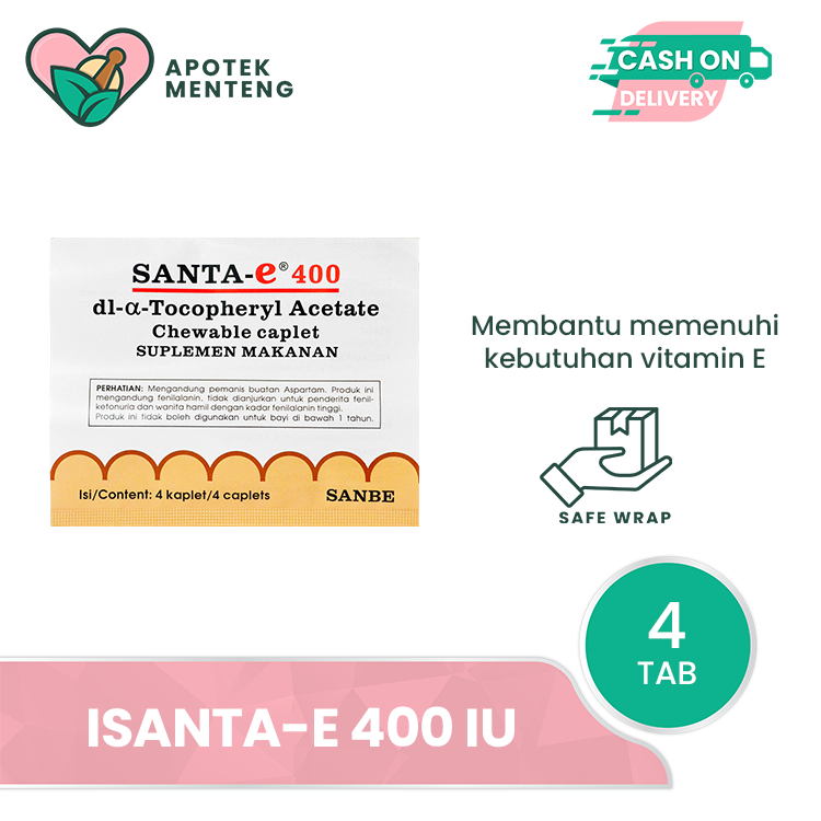 Jual Santa-E 400 IU Strip 4 Kaplet - Suplemen Vitamin E dan Kesehatan ...