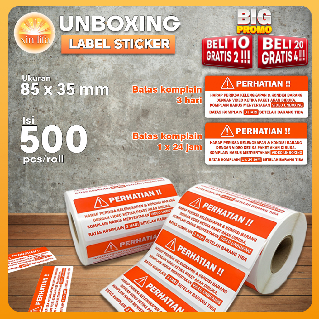 Jual Label Sticker Video Unboxing Stiker Perhatian Pengiriman Online ...