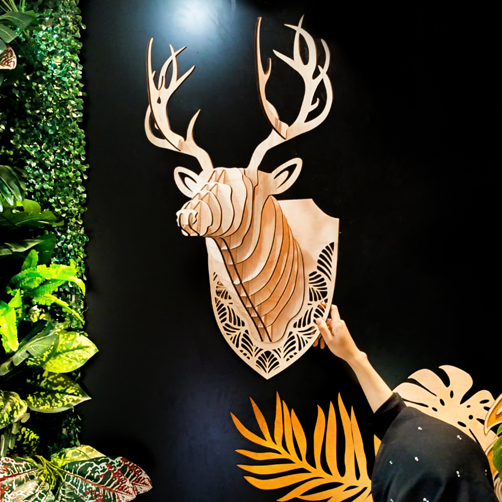 Jual TROPI KEPALA RUSA - DEER TROPHY 3D, UKURAN BESAR 65CM X 35CM ...