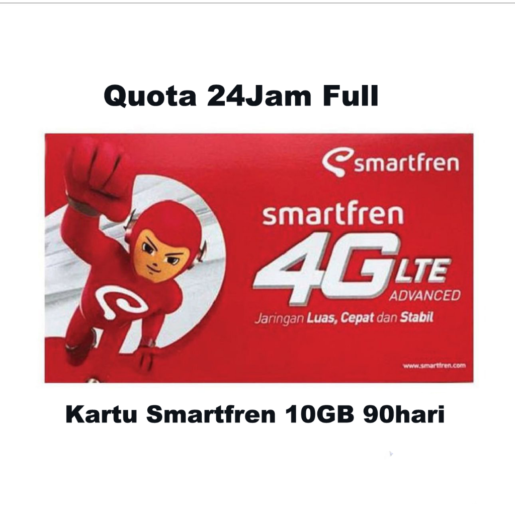 Jual Kartu Perdana Internet Smartfren 10gb 24 Jam 4G LTE 90 Hari ...