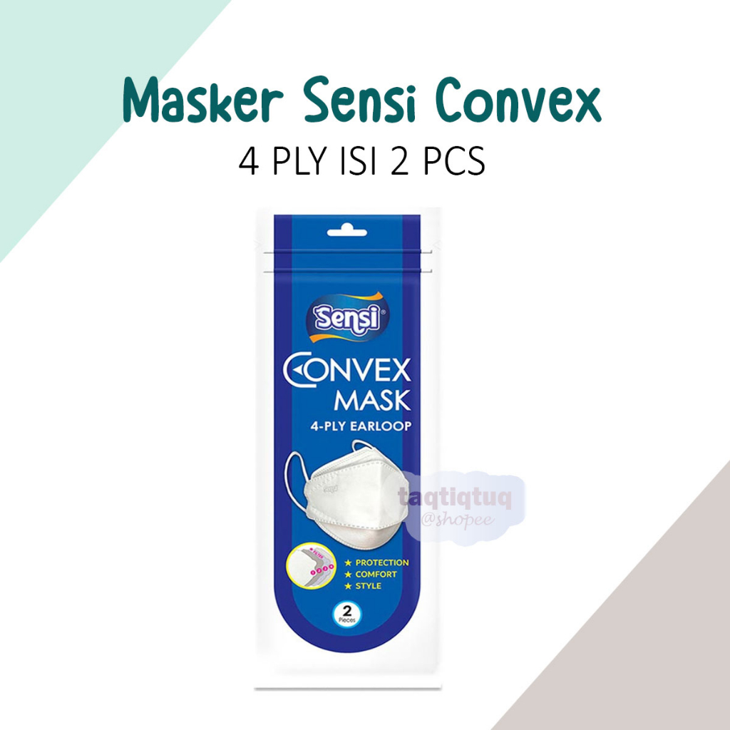 Jual Masker Sensi Convex 4 Ply Earloop Sachet Isi 2 Pcs Masker KF94 ...
