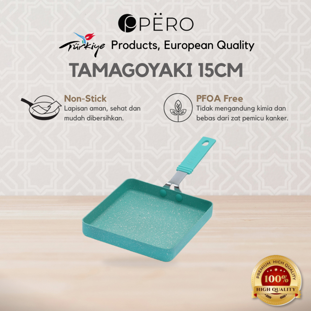 Jual Pero Tamagoyaki Square Pan 15cm Nonstick / Panci Wajan Telur Omlet ...