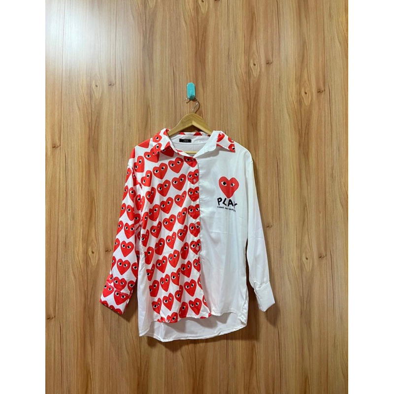 Jual Kemeja Cdg Play Zara Limited edition | Shopee Indonesia