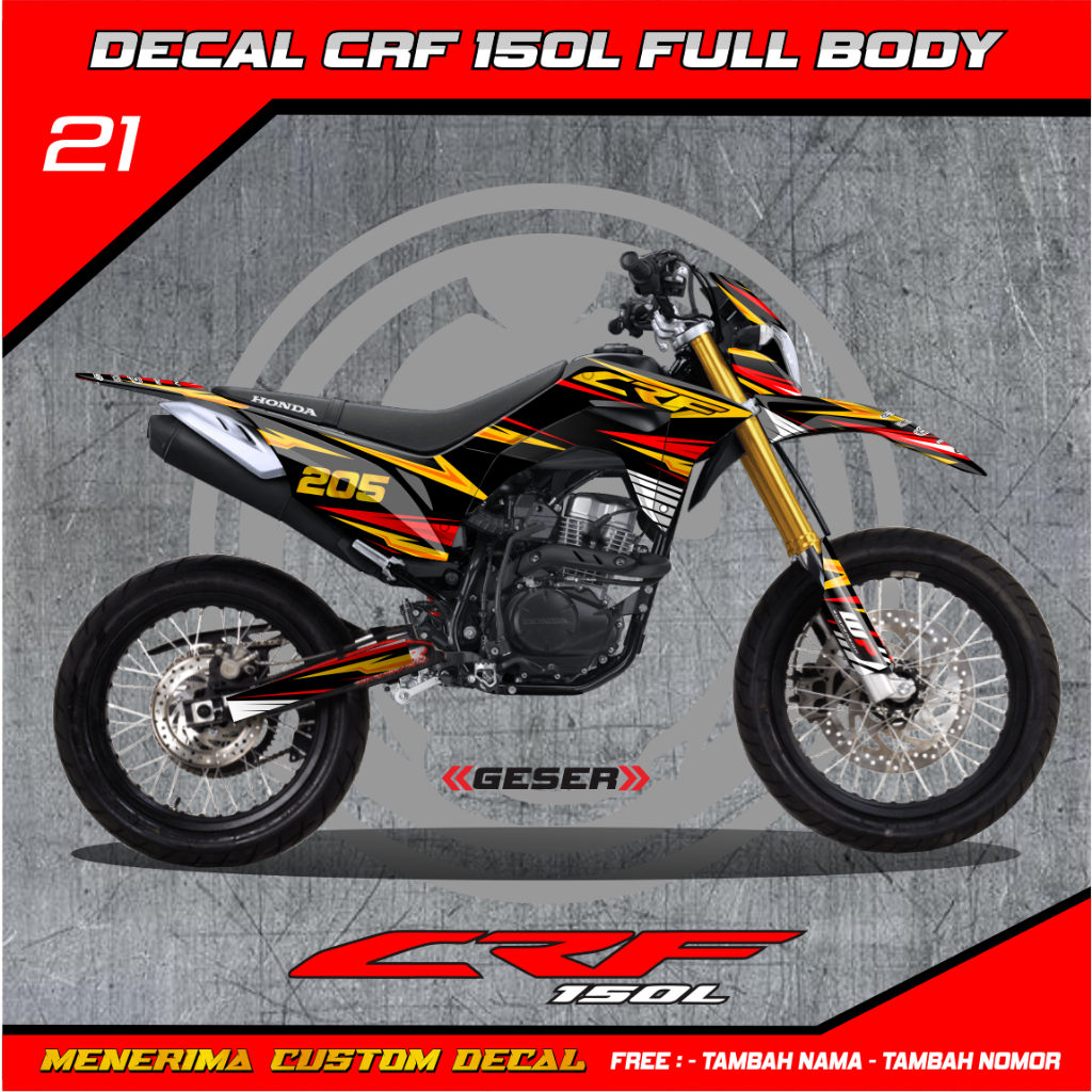 Jual Decal Stiker Crf 150 L Full Body Hologram Hitam | Shopee Indonesia