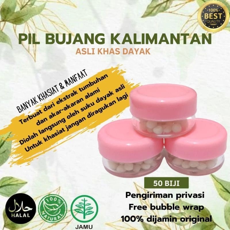 Jual PIL BUJANG PERAPAT KALIMATAN MINI ISI 50 PCS KHAS DAYAK PIL ...