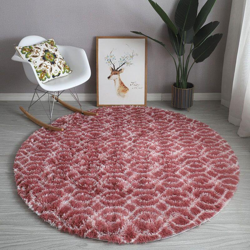 Jual Karpet Bulat Ombre & Motif Warna Diamater 100cm/Karpet Bulu Lantai ...