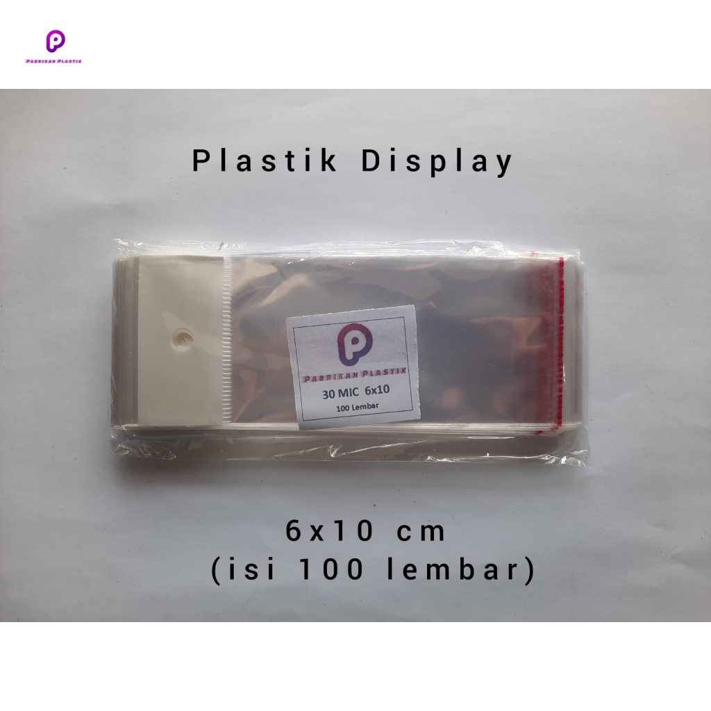 Jual Plastik Display / Plastik Perlize / Plastik Opp Gantung isi 100 ...
