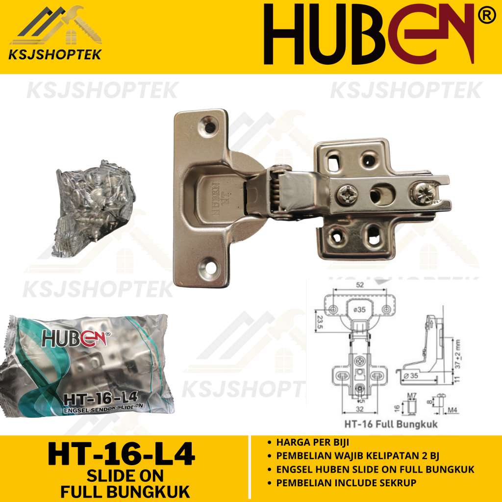 Jual PER biji Huben Engsel Sendok HT / MT 35 mm Set (Slide-On) Lurus ...