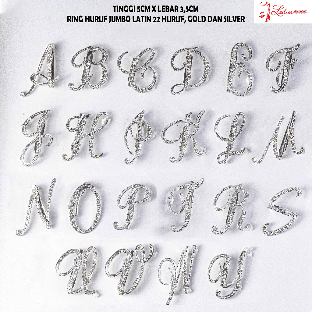 Jual Bros Mode Huruf Warna Silver / Bros Jilbab / Gamis / Kebaya ...