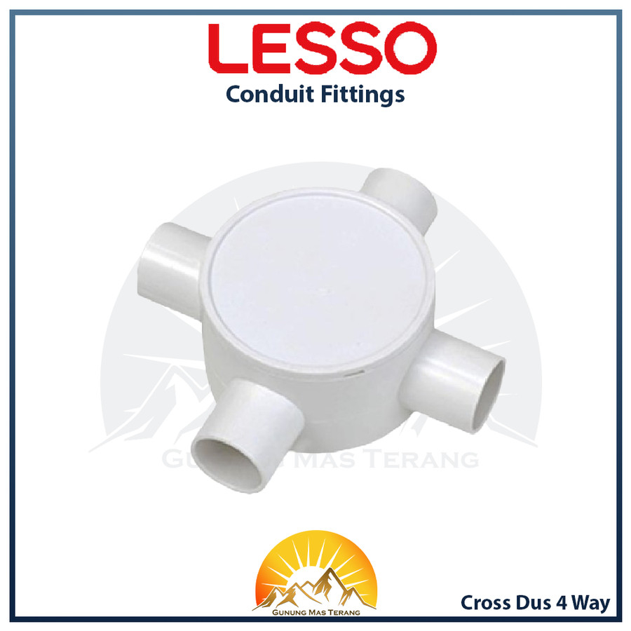 Jual Lesso Tee Box 4 Way Conduit Cabang Pipa Listrik 20 mm Cross Dus ...