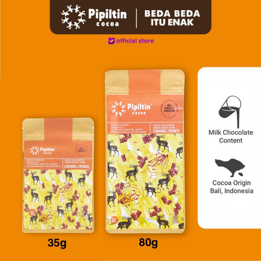 Jual Pipiltin Cocoa Milk Coklat - Chocolate Bar Caramel Crunch | Shopee ...