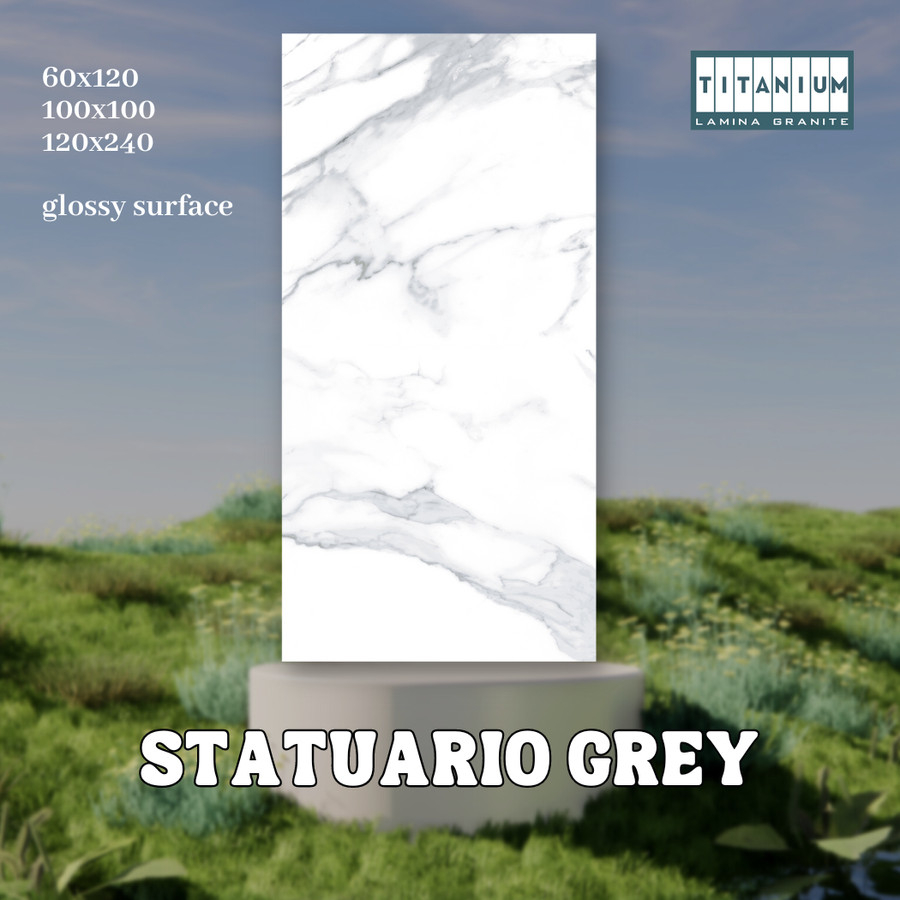 Jual TITANIUM GRANITE TILE STATUARIO GREY 120X60 / GRANIT TABLETOP ...