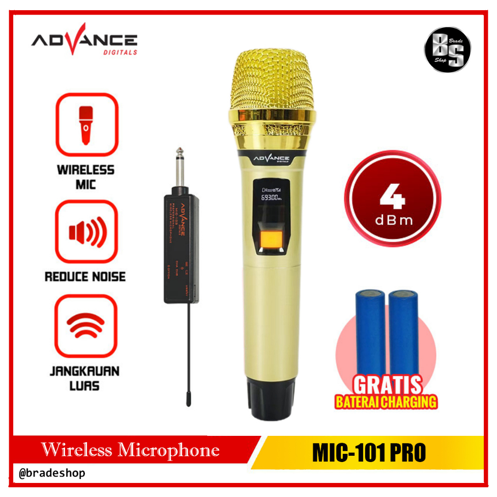Jual Profesional Microphone Advance Wireless MIC-101 PRO MIC Wireless | Shopee Indonesia