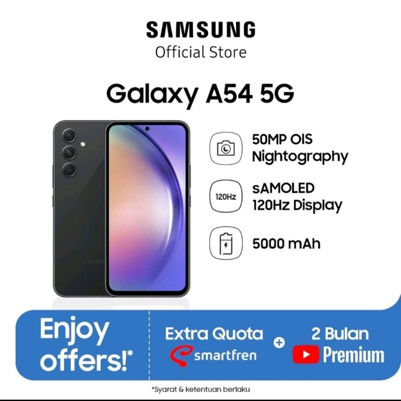 Jual Samsung Galaxy A54 5G 8/128GB BLACK | Shopee Indonesia