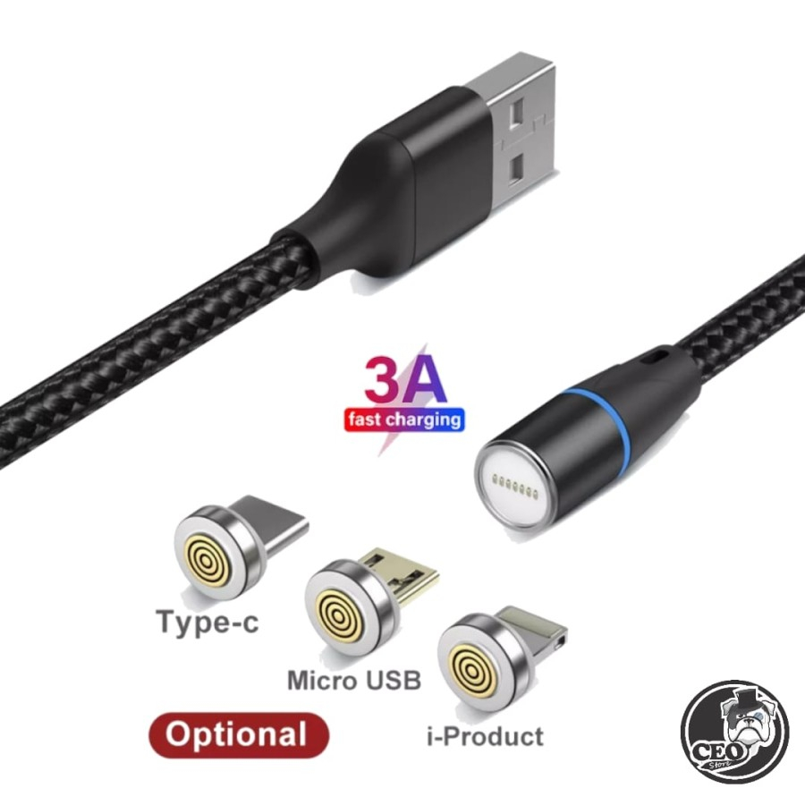 Jual Kabel Data 3A Fast Charging Qc 3.0 Magnetic Micro USB Type C ...