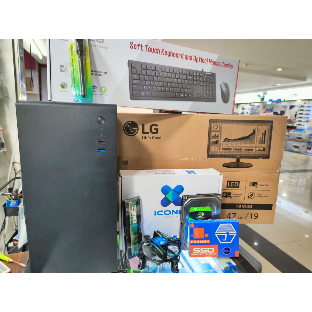 Jual CPU Rakitan Real Intel Core i3,Ram 4GB,SSD 512GB,HDD 500,Monitor 19",Bonus Keyboard & Mouse ...