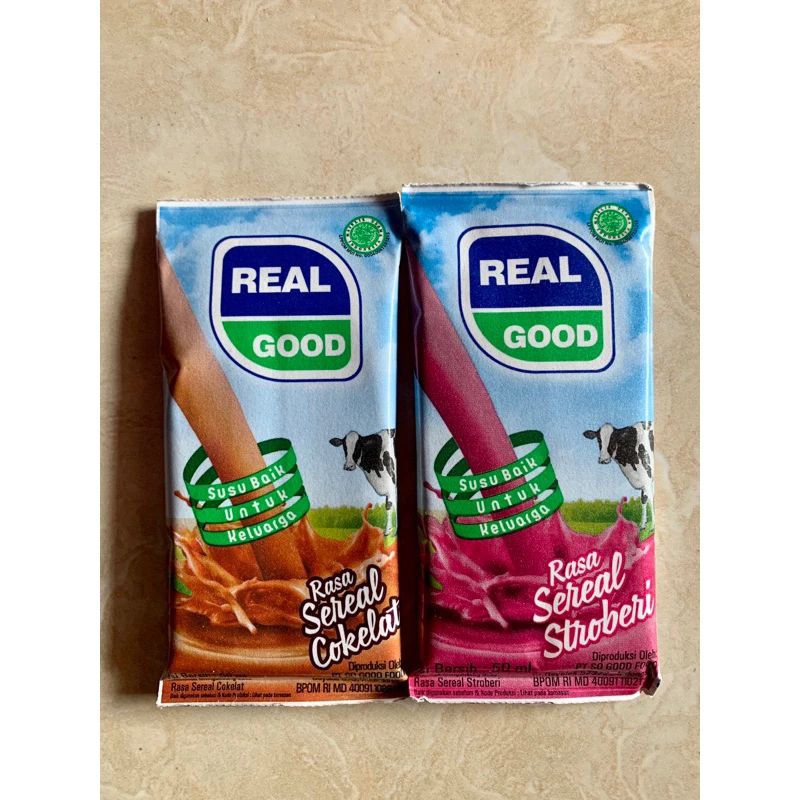 Jual Real good. Susu bantal rasa sereal coklat dan strawberry 50ml ...