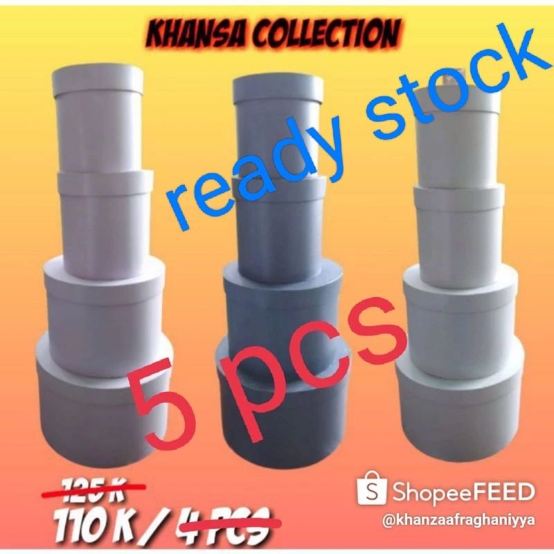 Jual [NEW] 1 SET 5 PCS bloom box/roumd box Diameter 25, 20, 15, 12,3 ...