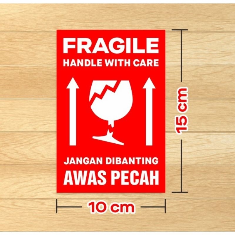 Jual STICKER FRAGILE HANDLE WITH CARE LABEL UK. 15X10CM ISI 100PCS ...