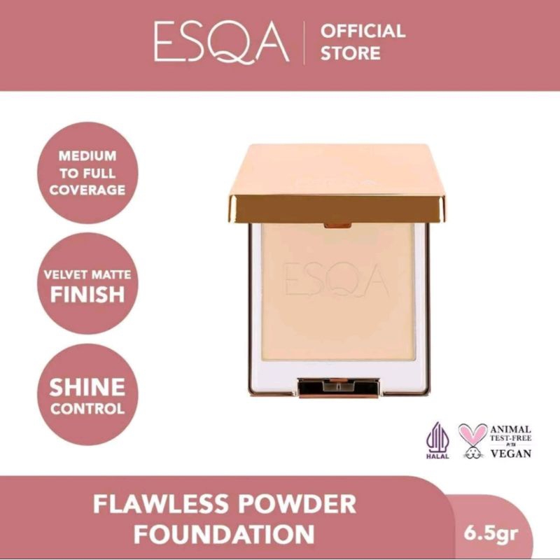 Jual ESQA Flawless Powder Foundation Warna Custard | Shopee Indonesia