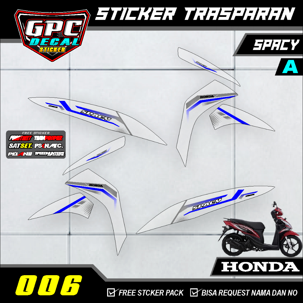 Jual STRIPING TRANSPARAN UV SPACY DESAIN SIMPEL VARIASI LIST MOTOR GPC ...