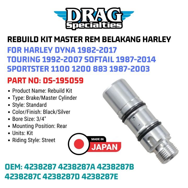 Jual REBUILD KIT MASTER REM BELAKANG HARLEY FOR HARLEY DYNA 1982-2017 ...