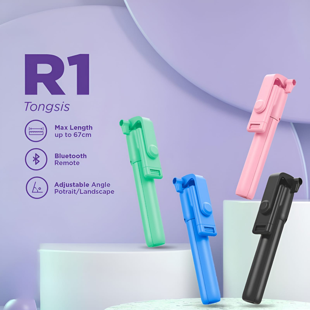 Jual Tongsis Tripod R1 | R1S+Led Remote Bluetooth | Shopee Indonesia