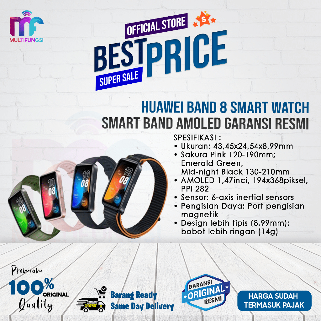 Jual Huawei Band 8 Smart Watch | Smart Band Amoled Garansi Resmi ...