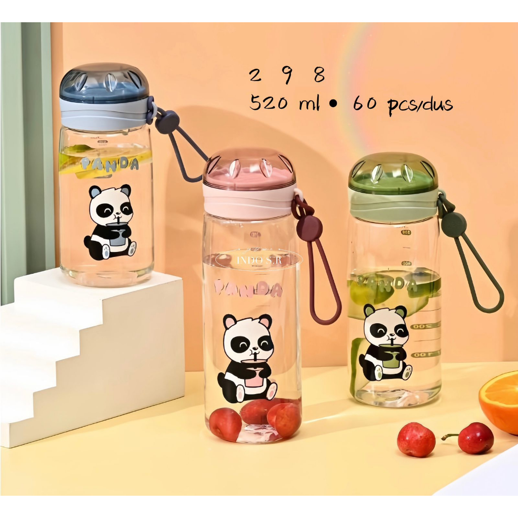 Jual Botol Minum Anak Lucu Motif Panda UK 520ml Botol Air Dengan Tali ...