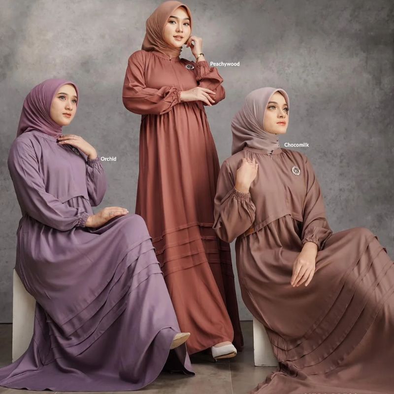 Jual DR101| CITRA DRESS by Nadheera Luxury [ NEW - ND Plain Series ] Gamis Nadheera Luxury ...