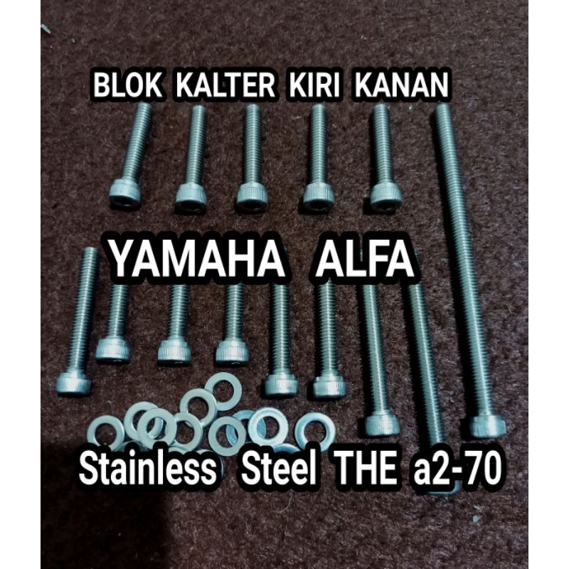 Jual Baut Block Mesin Yamaha Alfa Blok Set Bak Kopling Original | Shopee Indonesia